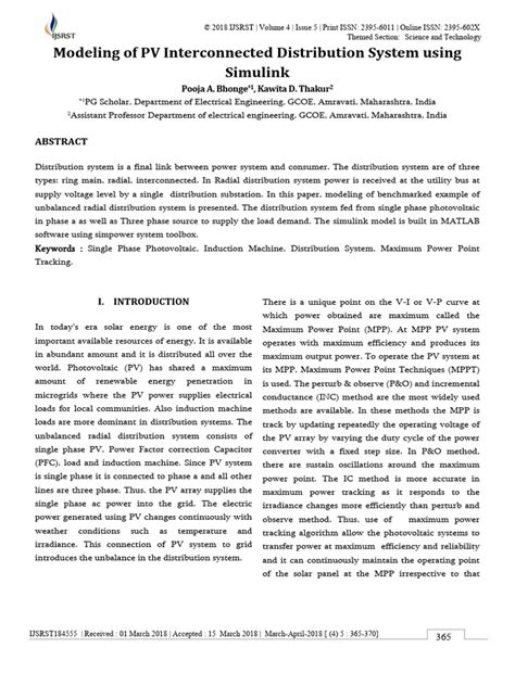 modeling of pv interconnected distributi pdf electromagnetism