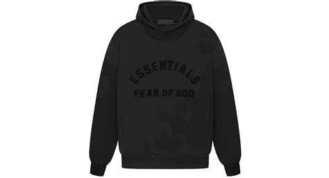 Fear Of God Essentials Arch Logo Hoodie Jet Black Yankeekicks Online