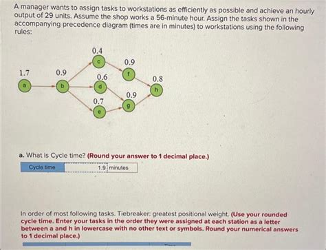 Solved A Manager Wants To Assign Tasks To Workstations As