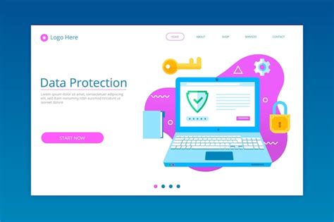 Free Vector Data Protection Landing Page Template