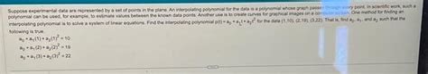 solved suppose experimental data are represented by a set of