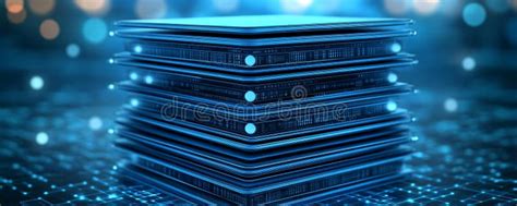 Data Center Servers High Tech Blue Network Technology Stack Stock Illustration Illustration Of