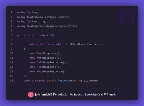 johnsmith122 s solution for bob in c on exercism