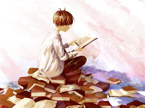 Anime Boy Reading Wallpapers Wallpaper Cave