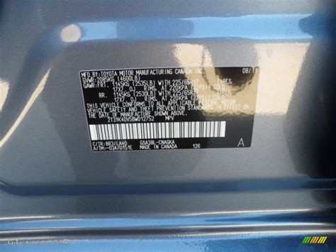 2011 Rav4 Color Code 8r3 For Pacific Blue Metallic Photo 55445722