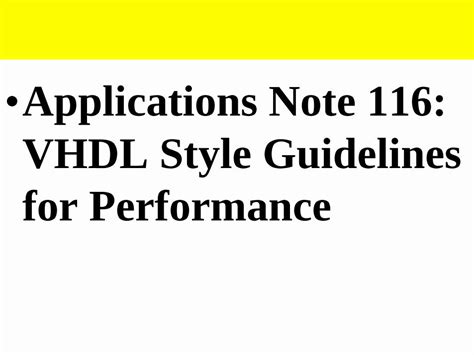 PDF Applications Note 116 VHDL Style Guidelines For Performanceweb Cecs Pdx Edu Mperkows