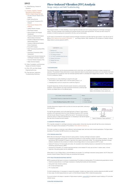 Flow Induced Vibration Fiv Analysis Vortex Shedding Beta Machinery Analysis Pdf Fluid