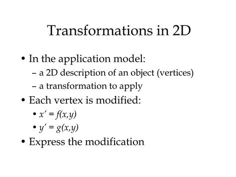 PPT D Transformations And Homogeneous Coordinates PowerPoint Presentation ID