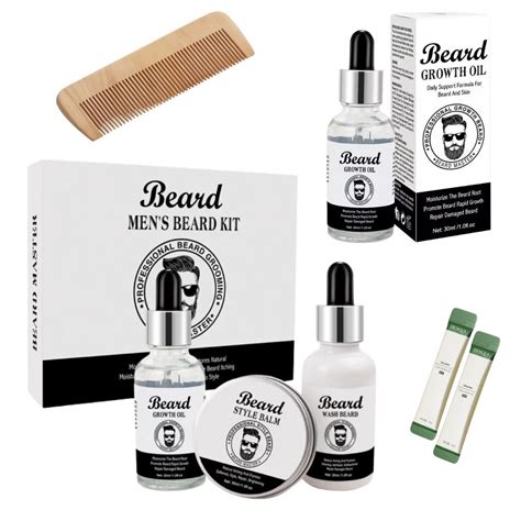 3 Piece Mens Beard Kit Beard Growth Oil Comb Night Masks Shop