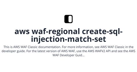 Aws Waf Regional Create Sql Injection Match Set Fig