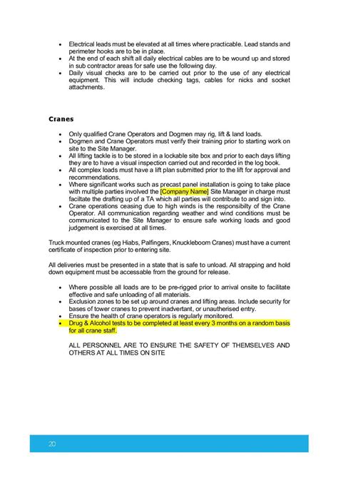 Sssp Site Specific Safety Plan Etsy