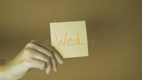 Days Of Week In Motion Hands Passing Each Other Sticky Notes With Letters Funny Animation Stock