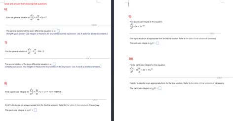 Solved Solve And Answer The Following ODE Questions Find Chegg