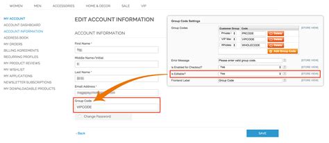 customer group selector switcher allows customers to select their