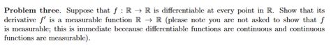 Solved Problem Three Suppose That F RR Is Differentiable Chegg Com