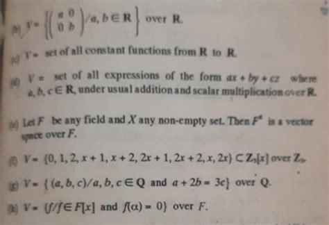 solved b v { a00b a b∈r} over r c v set of all