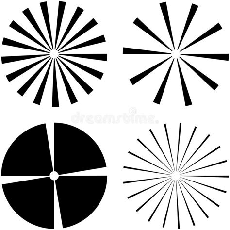 Set Of Circular Radial Radiating Lines Beams Rays Geometric Circle Vector Illustration