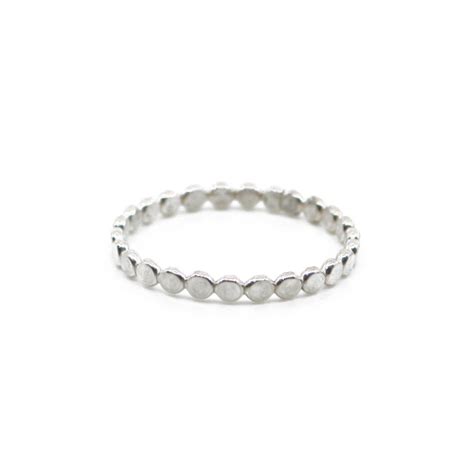 Dainty Silver Ring Hammered Dot Ring Minimalist Stacking Ring