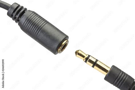 3 Pin Connector With Socket Isolated On White Stock Photo Adobe Stock