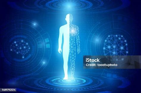 파란 빛 두뇌 및 인체 치유에 있는 추상적인 배경 기술 개념 시험 분석 클론 Dna 인간을 가진 미래 및 세계적인 국제 의학에 있는 기술 현대 의학 심장에 대한 스톡 벡터