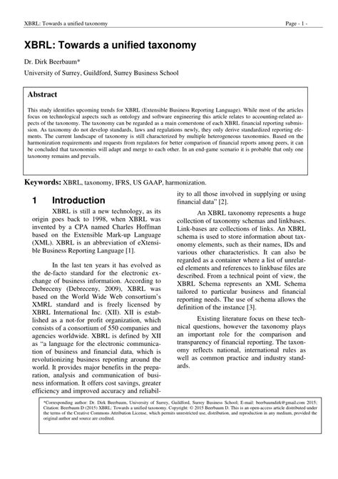 pdf xbrl towards an unified taxonomy