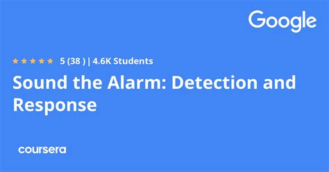 Sound The Alarm Detection And Response Coursera