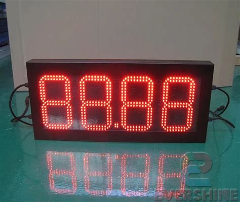 Four Digit Led Seven Segment Display Led Large Red Digital 18 Inch 4 Digits 88 88 Wall Clock