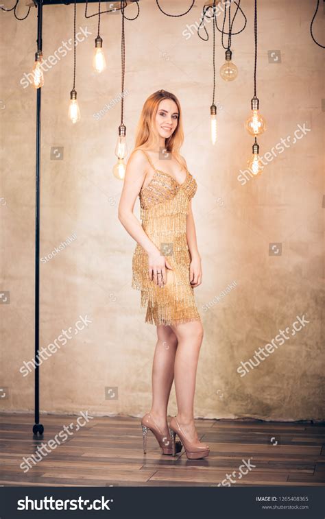 Short Gold Dress Images Stock Photos Vectors Shutterstock