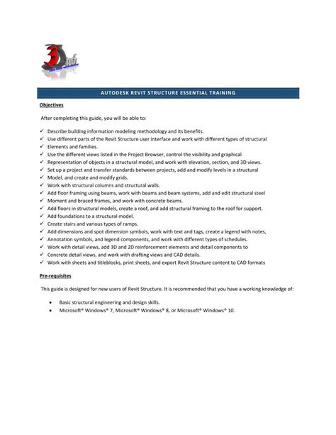 Pdf Autodesk Revit Structure Essential Training Objectives Structure
