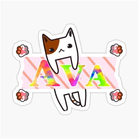 Ava Kitty Design Sticker By Rodmendonca Redbubble