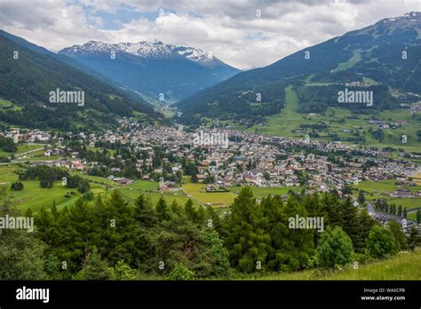 Top View Of Bormio In Summertime An Italian Town In The Province Of