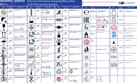 Vettoriale Stock Industrial Package Marking Vector Set Package Handling Icons Symbols Iso