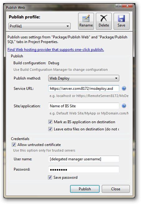 Visual Studio Msdeploy Web Deploy Failing With Auth Issues Stack Overflow