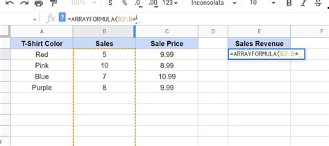 How To Use The ARRAYFORMULA Function In Google Sheets