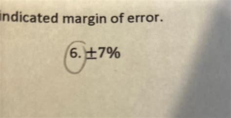 Indicated Margin Of Error Chegg