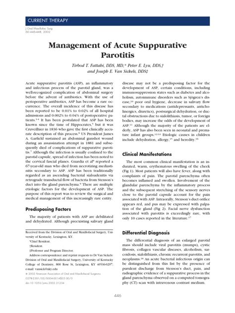 Acute Bacterial Parotitis Pdf Diseases And Disorders Health Sciences