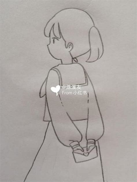 女生简笔画侧面全身画 女生简笔画侧脸全身画 画趣文库（我爱生活）