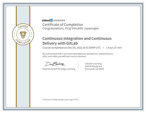 Viraj Vimukthi Jayasinghe On Linkedin Certificate Of Completion