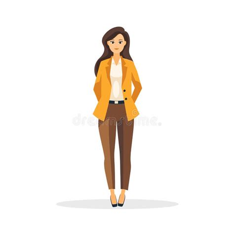 Young Professional Woman Standing Confidently Business Casual Attire