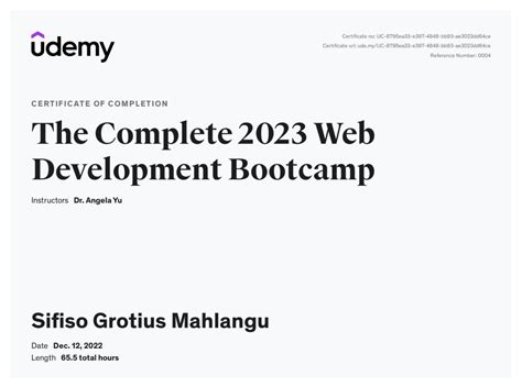 Sifiso G Mahlangu On Linkedin Udemy Course Completion Certificate
