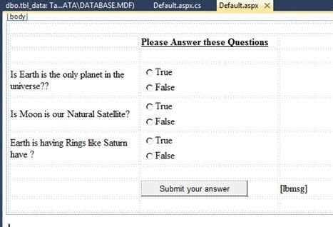 Save Selected Data Of Radio Button List In ASP Net