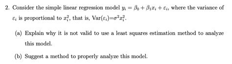 Solved 2 Consider The Simple Linear Regression Model