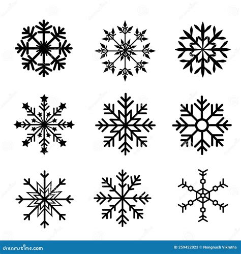 Christmas Icons Snowflake Set Vector Illustrations Stock Illustration Illustration Of Diagram