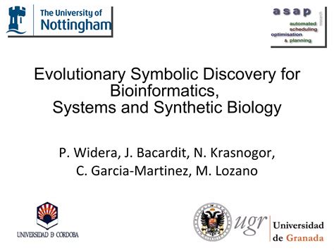 Evolutionary Symbolic Discovery For Bioinformatics Systems And Synthetic Biology Ppt