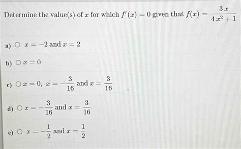 determine the value s of x for which f x 0 given that f x 3x 4x 2