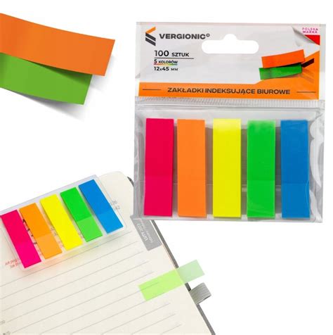ZakŁadki IndeksujĄce 100szt Neonowe Samoprzylepne Przydasie 5450 • Cena Opinie • Przekładki