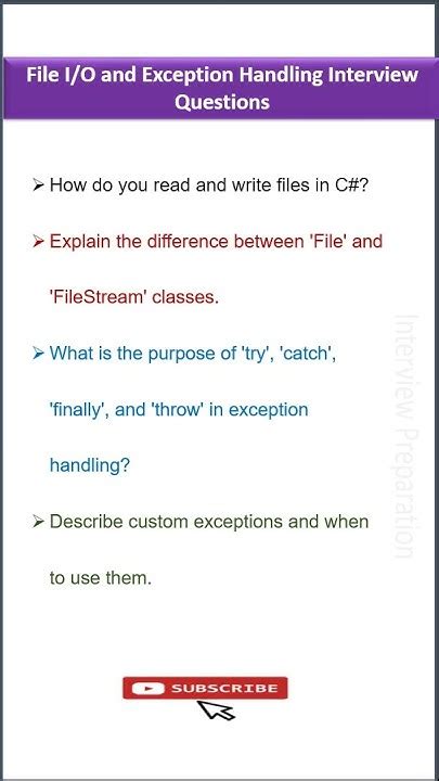 File Io And Exception Handling Interview Questions Csharp Interview