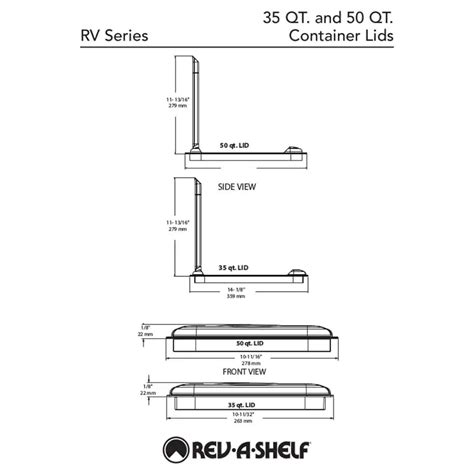 Rev A Shelf 50 QT Waste Container Lid Orion Gray RV 50 LID 13 1
