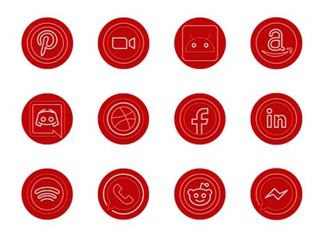 Neon Red App Icon Set Free Flat Icons