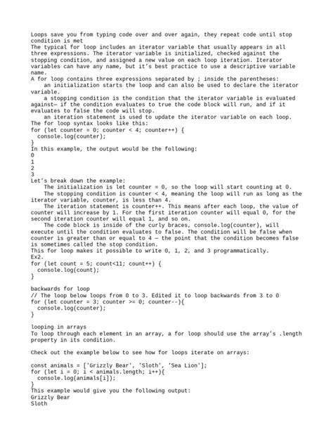 Js Loops Pdf